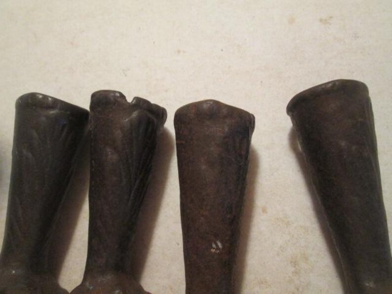 Set of FOUR Cast Iron and Glass Ball and Claw Feet Shabby Antique ...