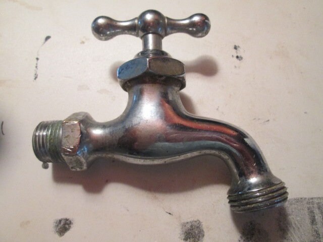 Wolverine Faucet Tap Spigot Garden Hose Connector Vintage Chrome Wash ...