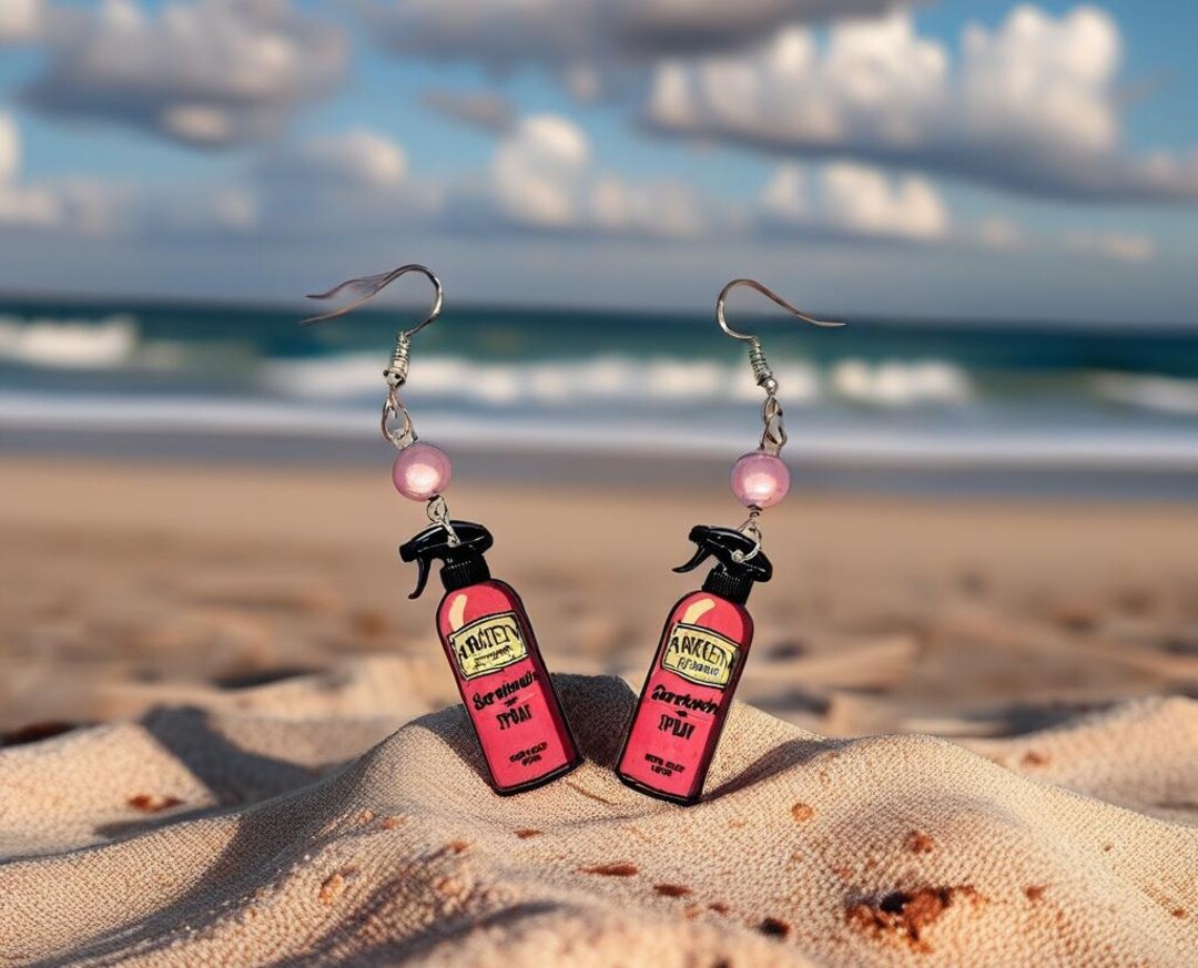 Anxiety Serotonin Spray Bottle Earrings: Pink Novelty Jewelry - Etsy