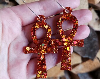 Orange Ankh Earrings - Etsy