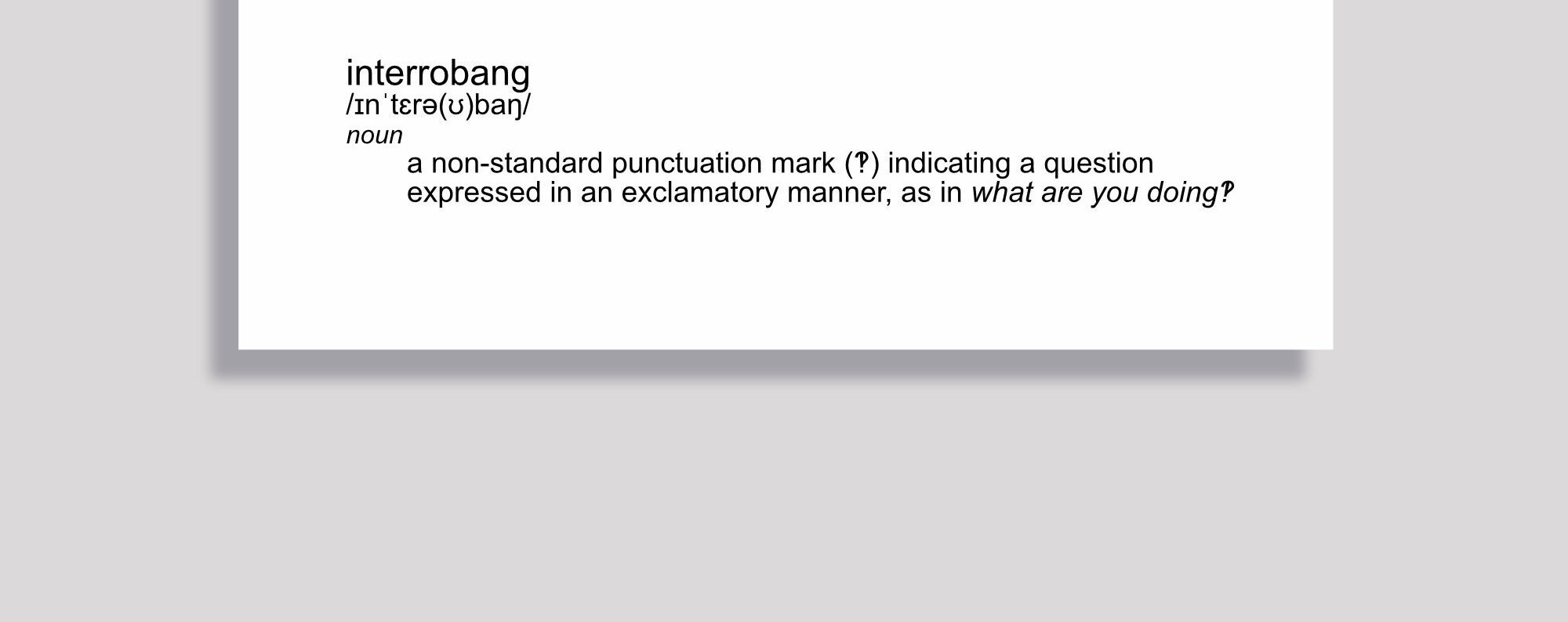 Interrobang Typography Print - Unique Punctuation Wall Art for Grammar ...
