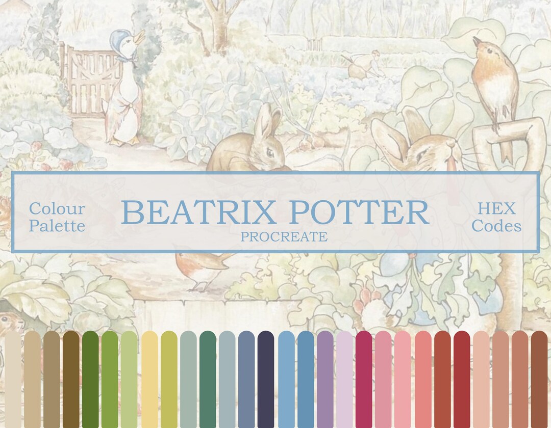 Beatrix Potter Procreate Colour Palette. Color Swatches, Illustration ...