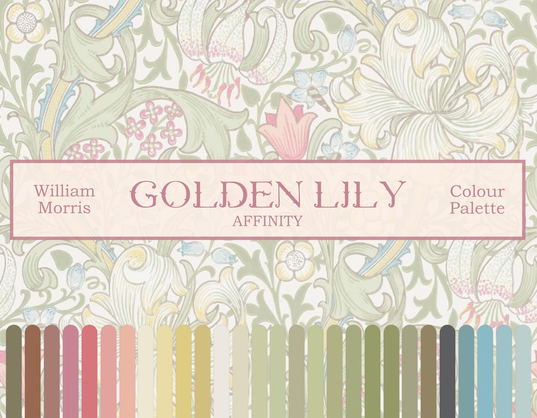 Golden Lily Affinity Colour Palette. William Morris Inspired Color ...