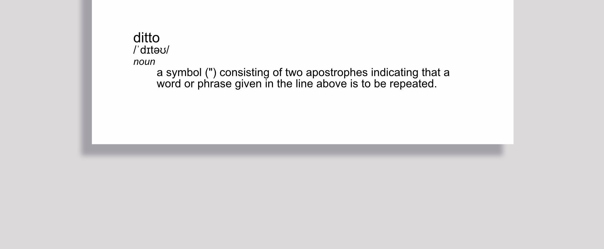 Ditto Mark Punctuation Print. Vintage Typographic Art for Bookworm ...