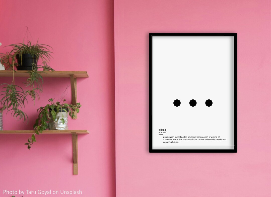 Ellipsis Punctuation Wall Art. Unique Typographic Décor for the Home or ...