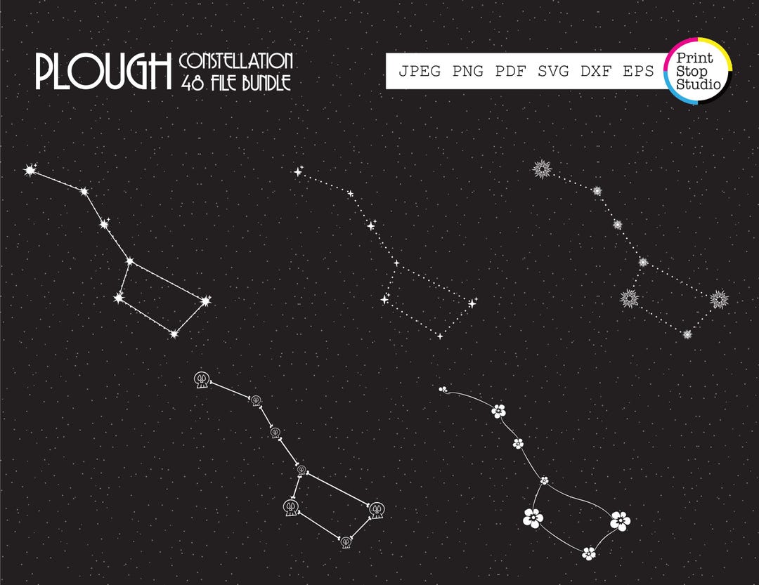 Plough Constellation SVG Bundle. Stars, Flowers, Skulls, Suns. Cricut ...