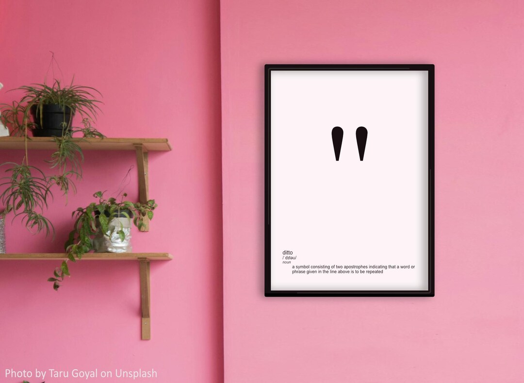 Ditto Mark Punctuation Print. Vintage Typographic Art for Bookworm ...