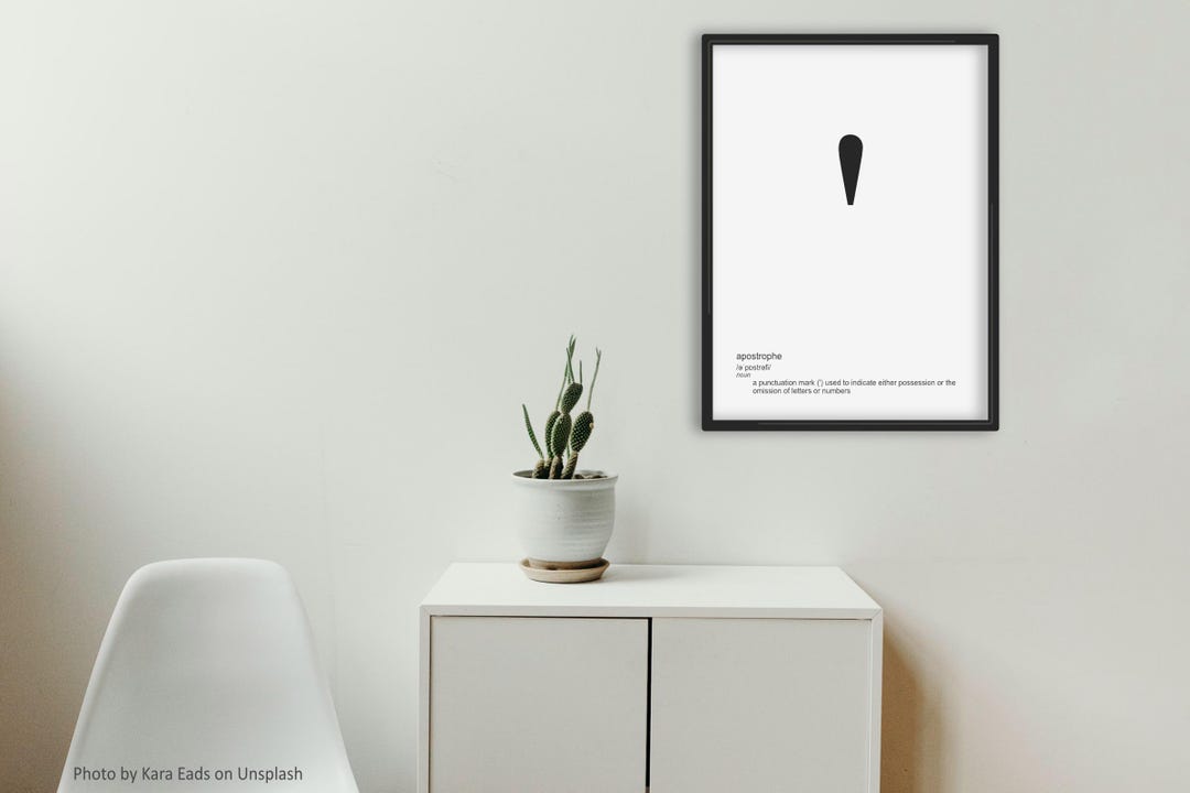 Typography Print Apostrophe Punctuation Print Typographic Art ...