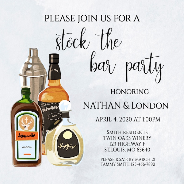 Stock the Bar Housewarming Invitation - Etsy