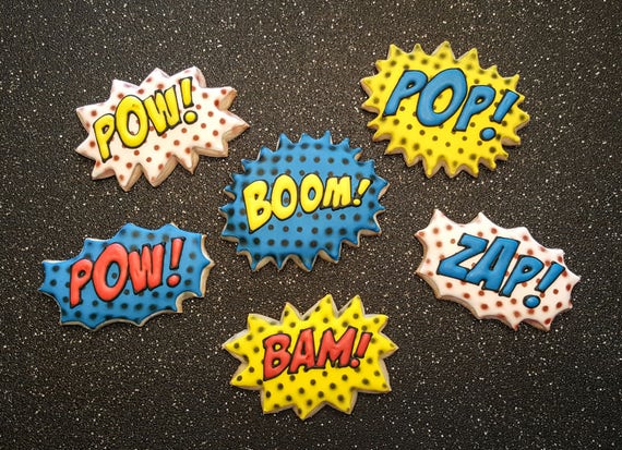 Comic Book Pop Art Sugar Cookies 1 Dozen - Etsy