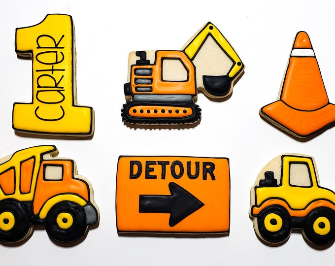 1 Dozen Construction Themed Sugar Cookies - Etsy