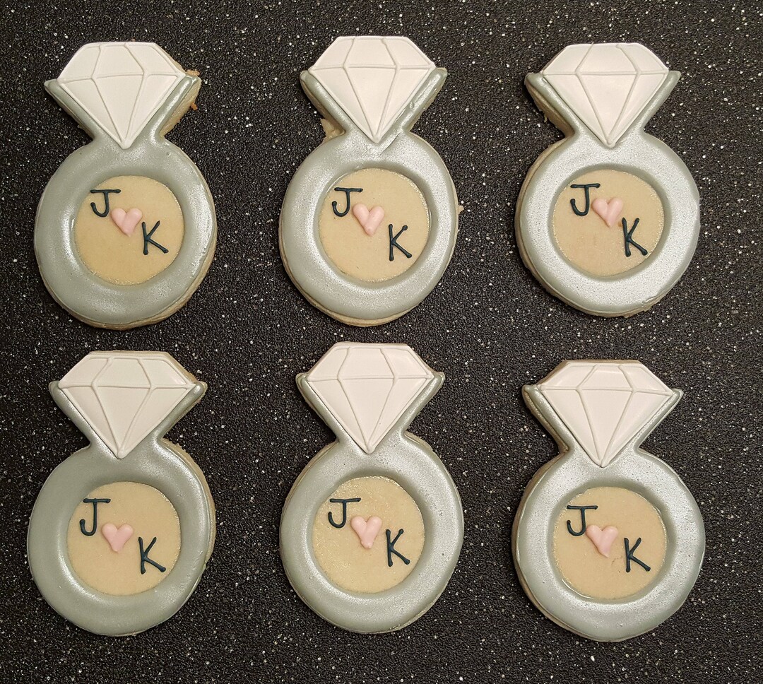 1 Dozen Engagement Ring Cookies - Etsy