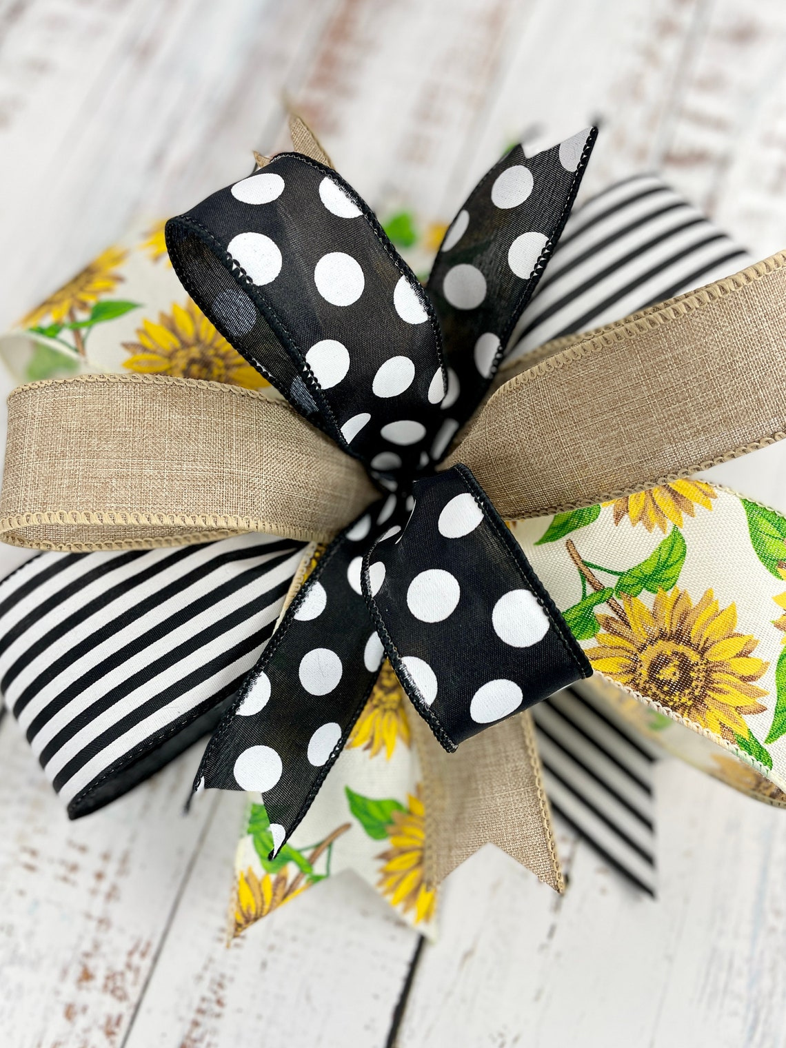 Sunflower Bow Farmhouse Decor Lantern Bow Sunflower Wreath | Etsy