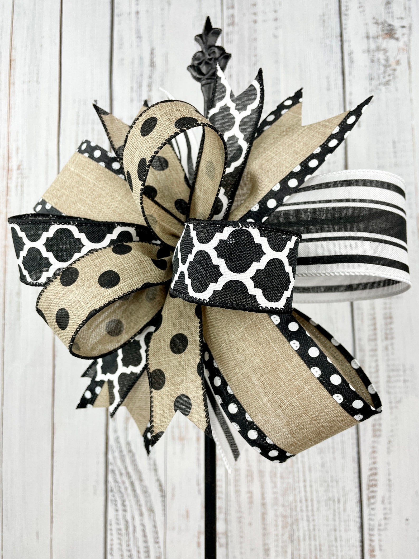 Farmhouse Bow Bow for Wreath Bow for Lantern Everyday - Etsy