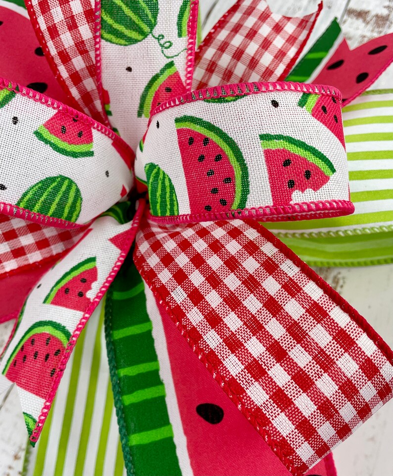 Watermelon Wreath Bow Watermelon Decor Spring Bow Summer - Etsy