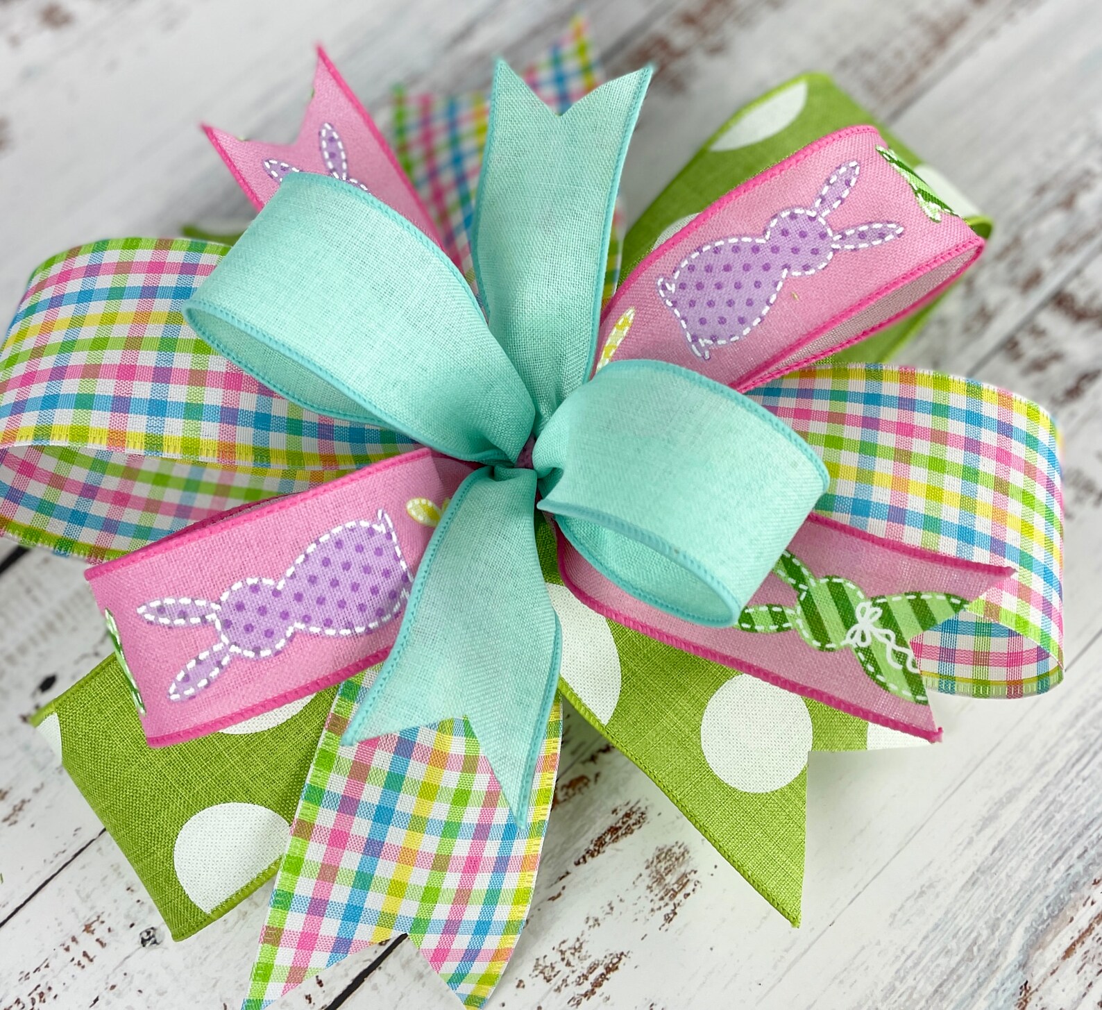 Easter Bow, Bunny Bow, Easter Decoration, Easter Wreath Bow, Easter ...
