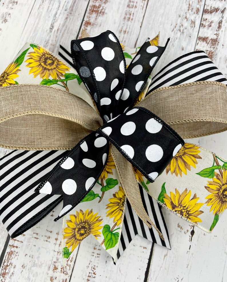 Sunflower Bow Farmhouse Decor Lantern Bow Sunflower Wreath | Etsy