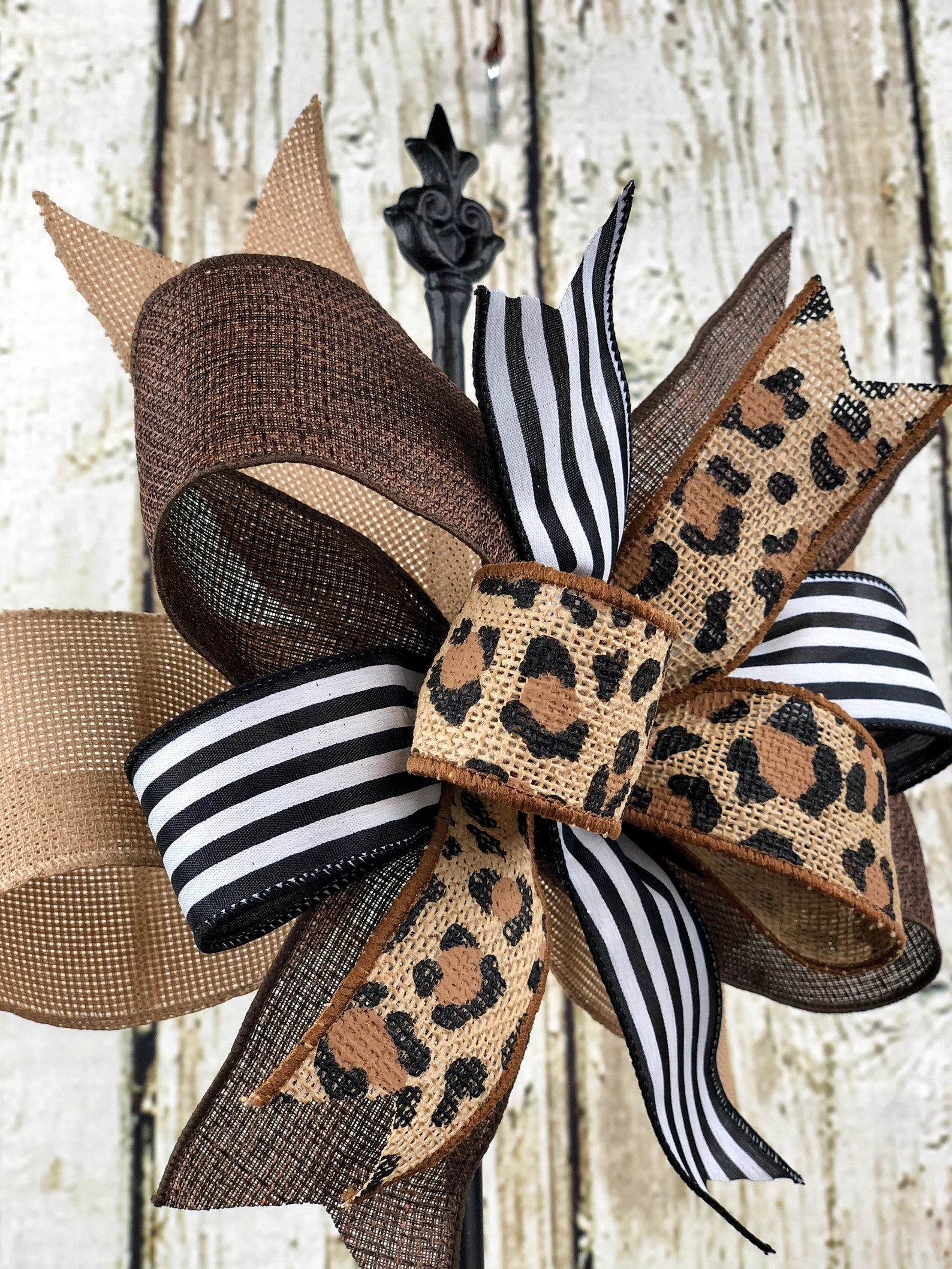 Leopard Bow Leopard Wreath Bow Wreath Embellishment Leopard | Etsy