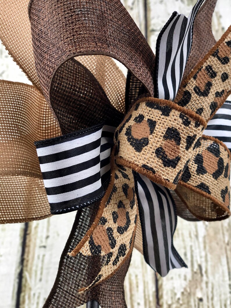 Leopard Bow Leopard Wreath Bow Wreath Embellishment Leopard | Etsy