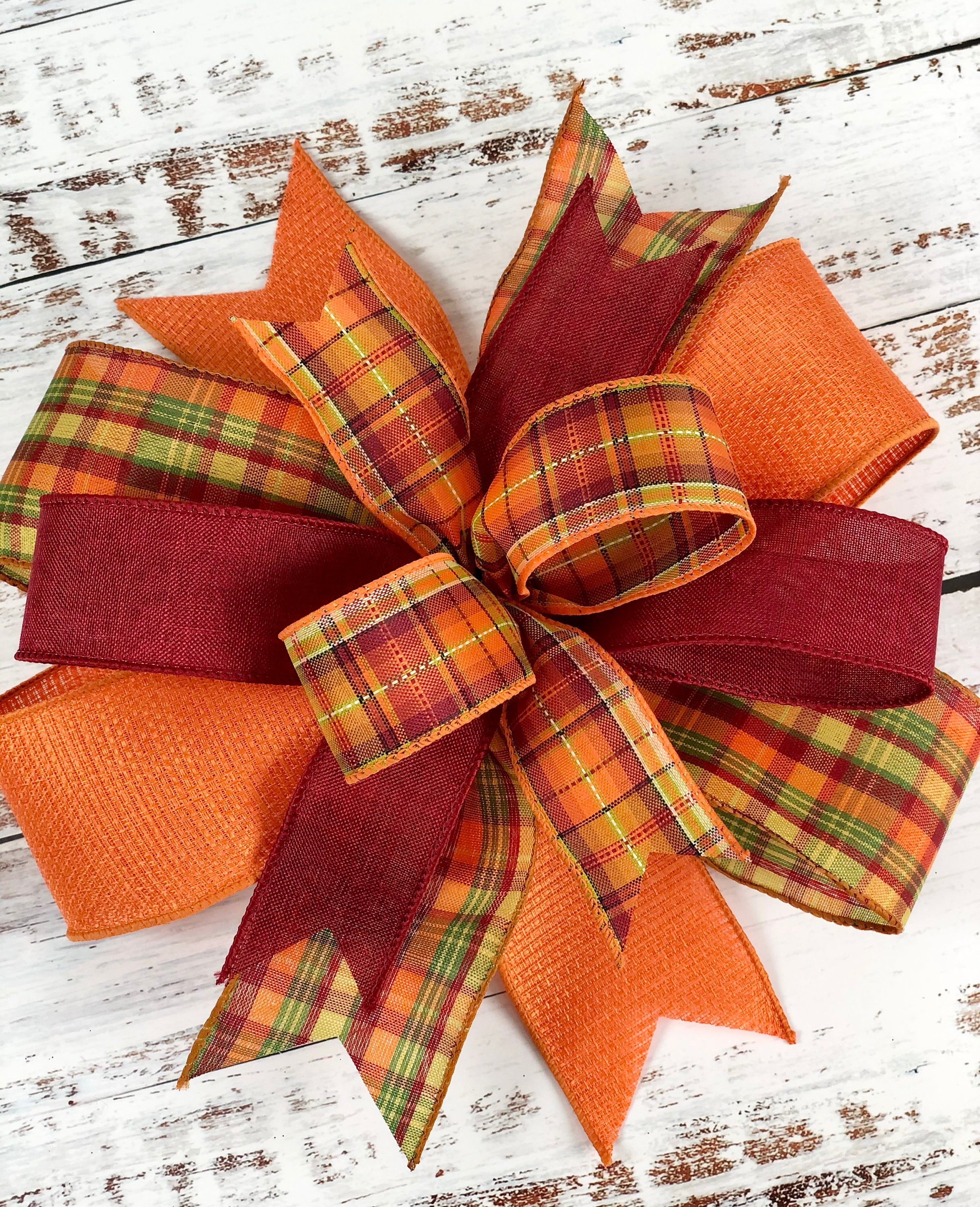 Fall bow fall wreath bow wreath embellishment Thanksgiving | Etsy