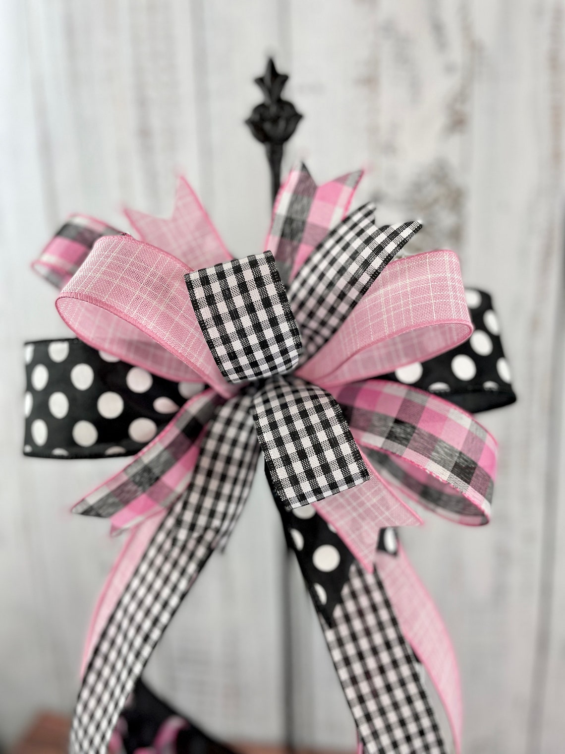 Spring Wreath Bow Summer Wreath Bow Bow for Wreath Pink and - Etsy