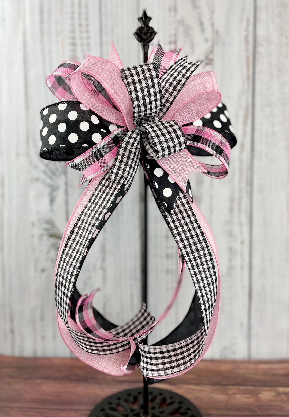 Spring Wreath Bow Summer Wreath Bow Bow for Wreath Pink and - Etsy