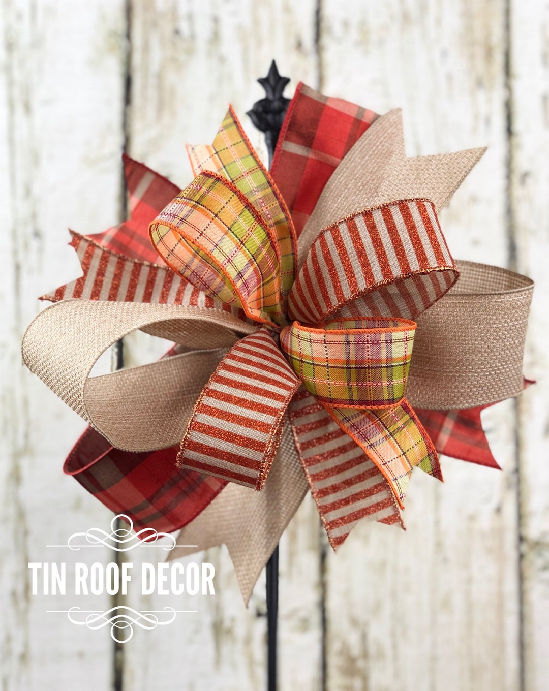 Fall Wreath Bow Fall Wreath Embellishment Thanksgiving - Etsy