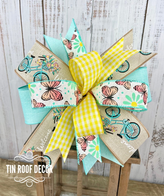 Spring Wreath Bow Bow for Wreath Butterfly Decor Spring - Etsy