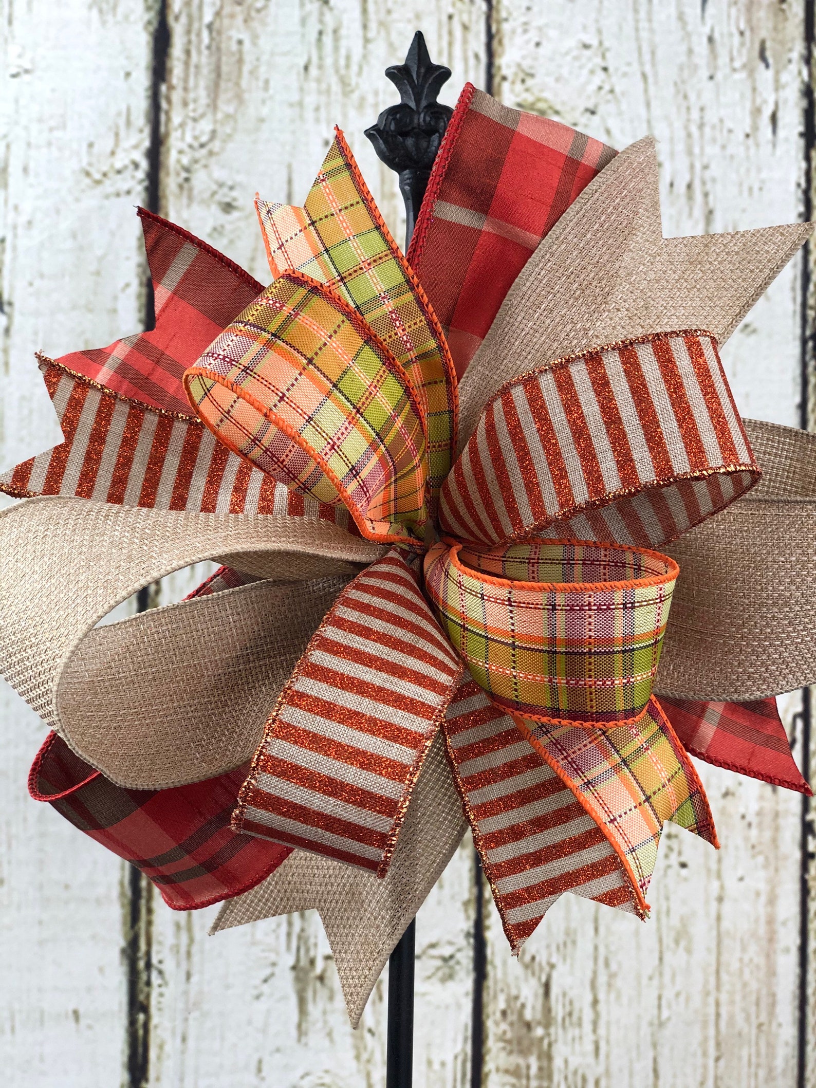 Fall wreath bow fall wreath embellishment Thanksgiving | Etsy