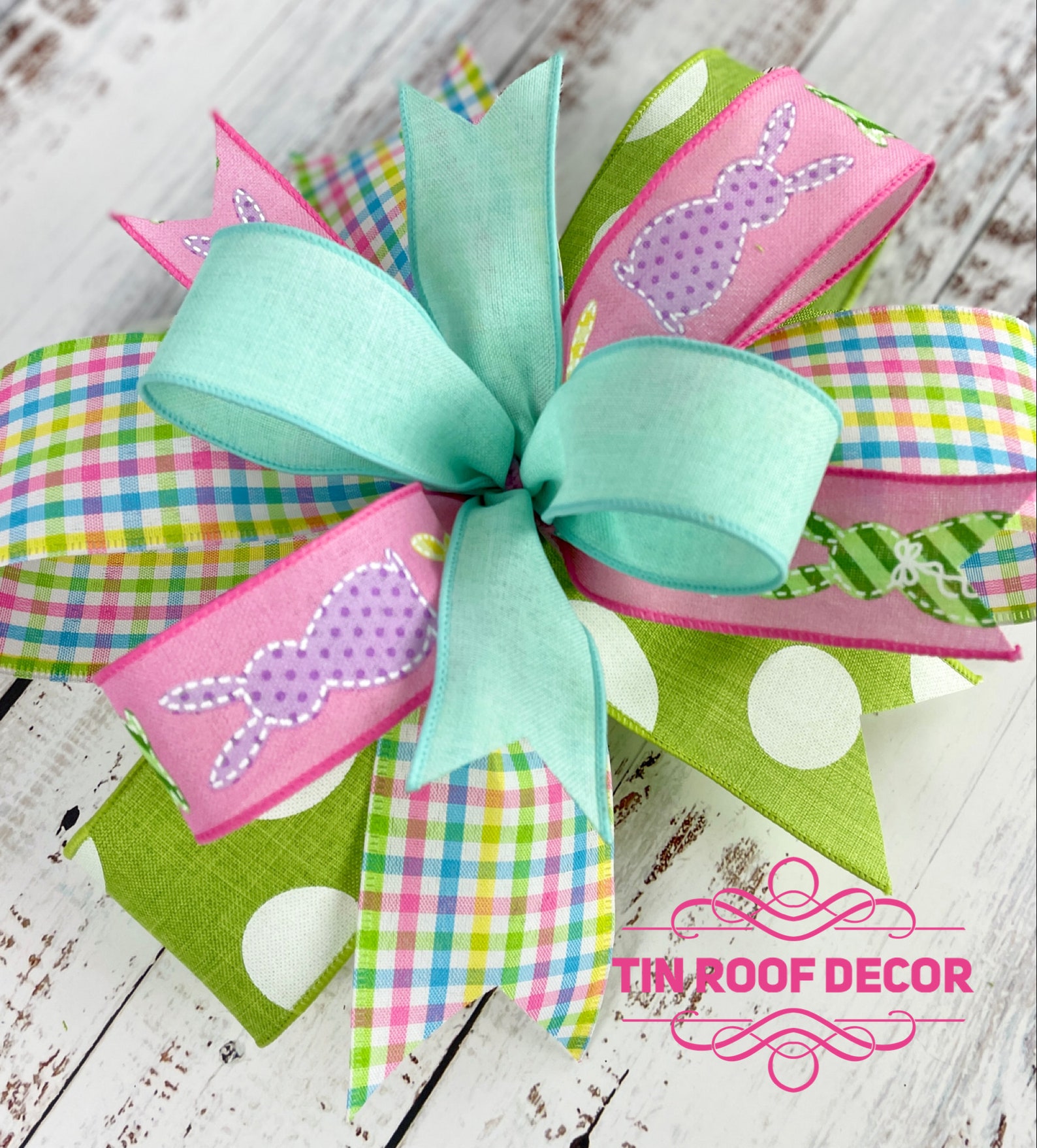 Easter Bow, Bunny Bow, Easter Decoration, Easter Wreath Bow, Easter ...