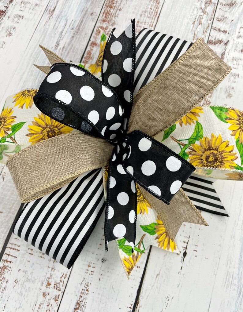 Sunflower Bow Farmhouse Decor Lantern Bow Sunflower Wreath | Etsy