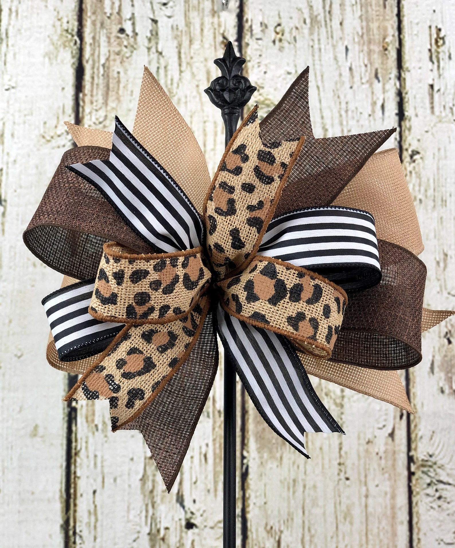 Leopard Bow Leopard Wreath Bow Wreath Embellishment Leopard - Etsy