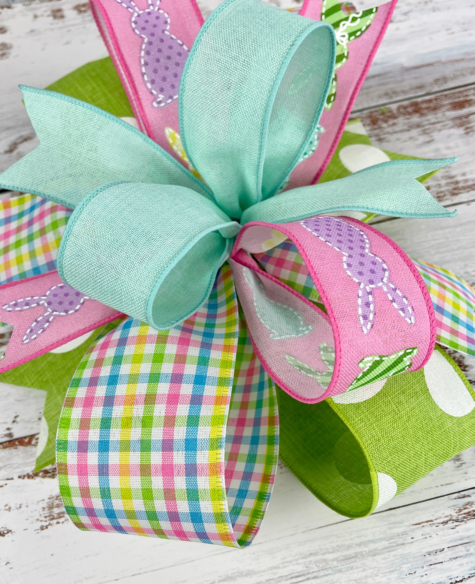 Easter Bow, Bunny Bow, Easter Decoration, Easter Wreath Bow, Easter ...