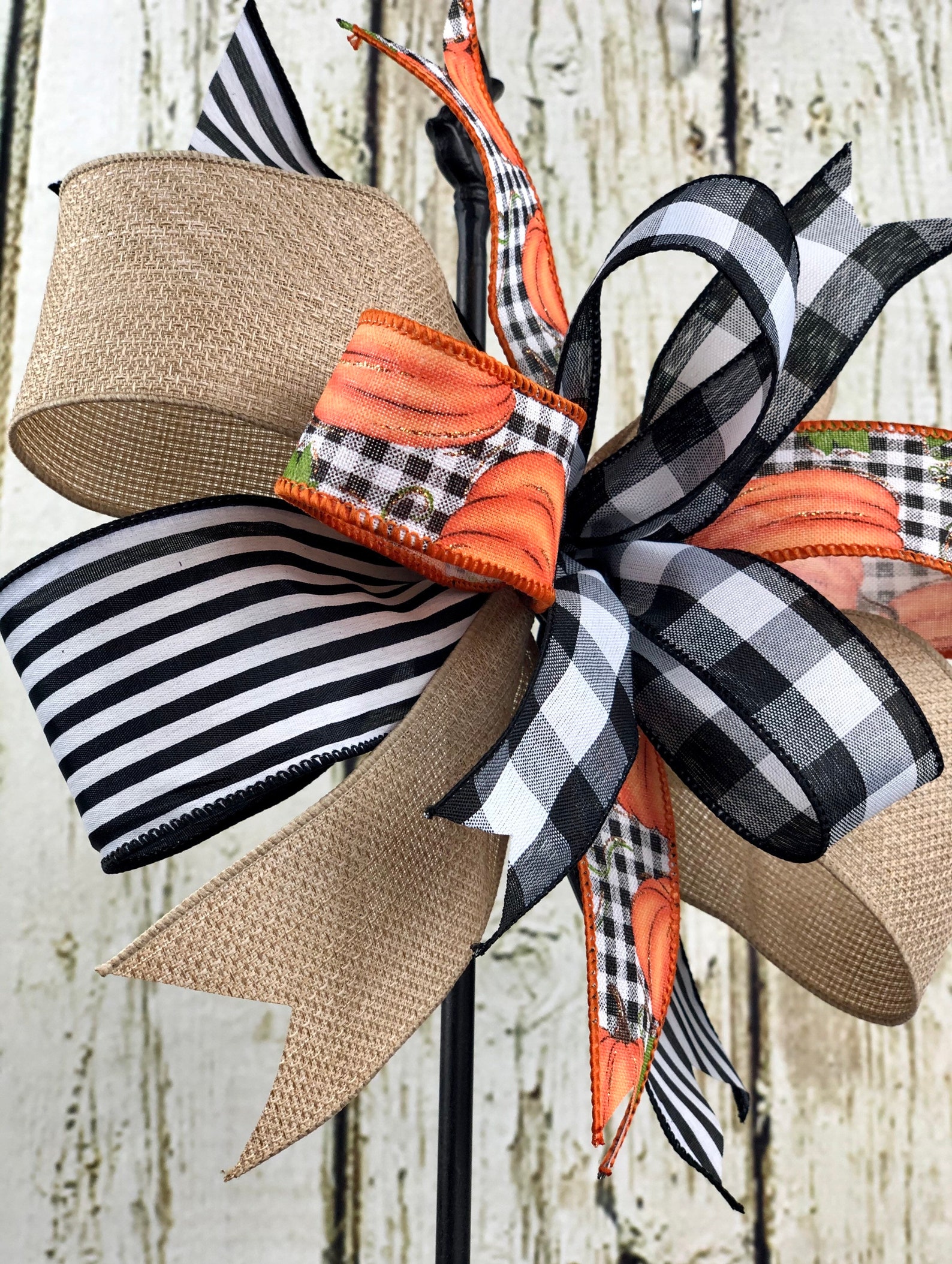 Fall bow wreath bow fall wreath embellishment Thanksgiving | Etsy