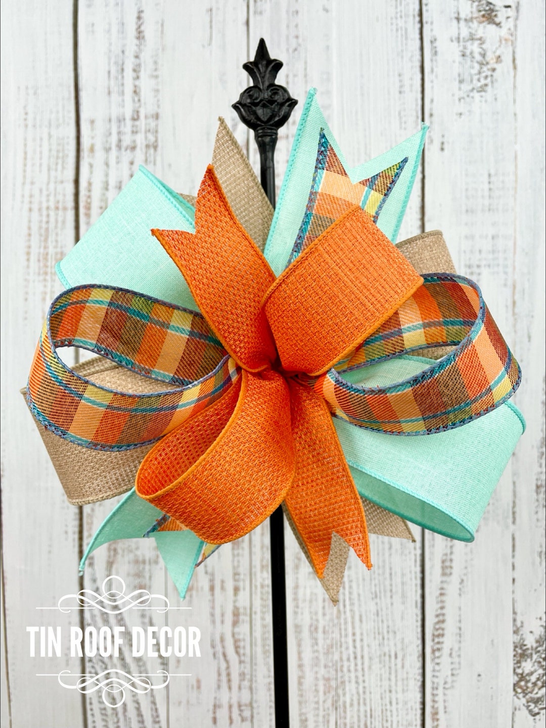 Fall Bow Fall Wreath Bow Wreath Embellishment Fall Door - Etsy