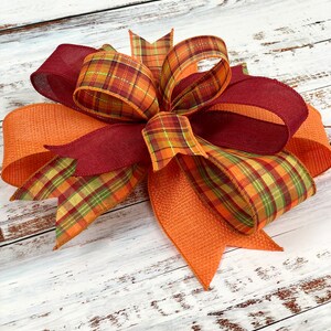 Fall Bow, Fall Wreath Bow, Wreath Embellishment, Thanksgiving Decor ...