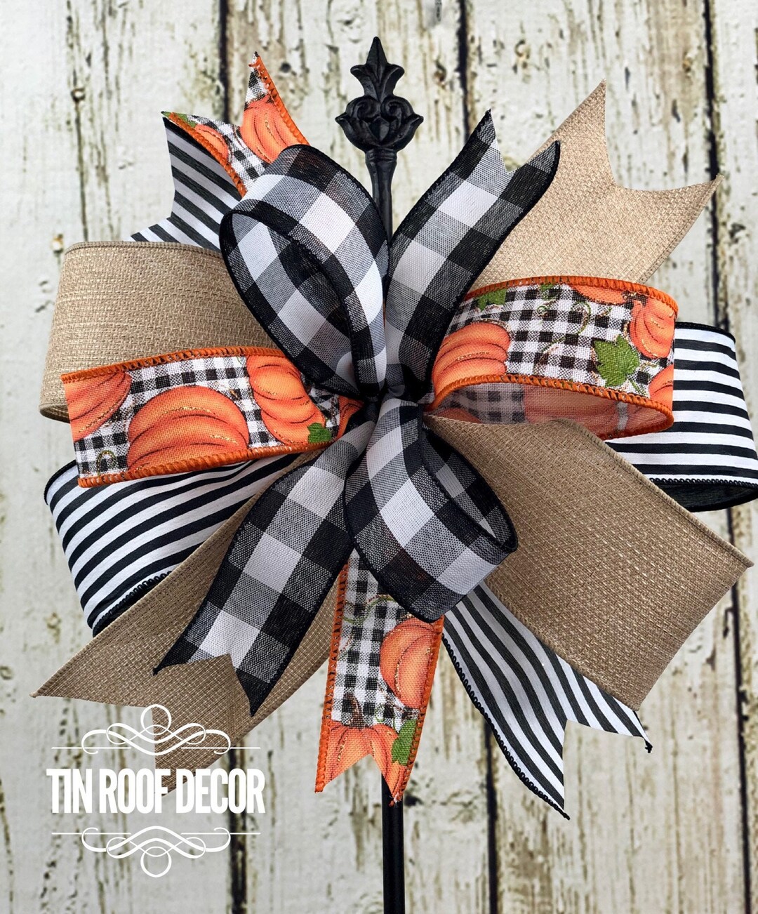 Fall Bow Wreath Bow Fall Wreath Embellishment Thanksgiving - Etsy