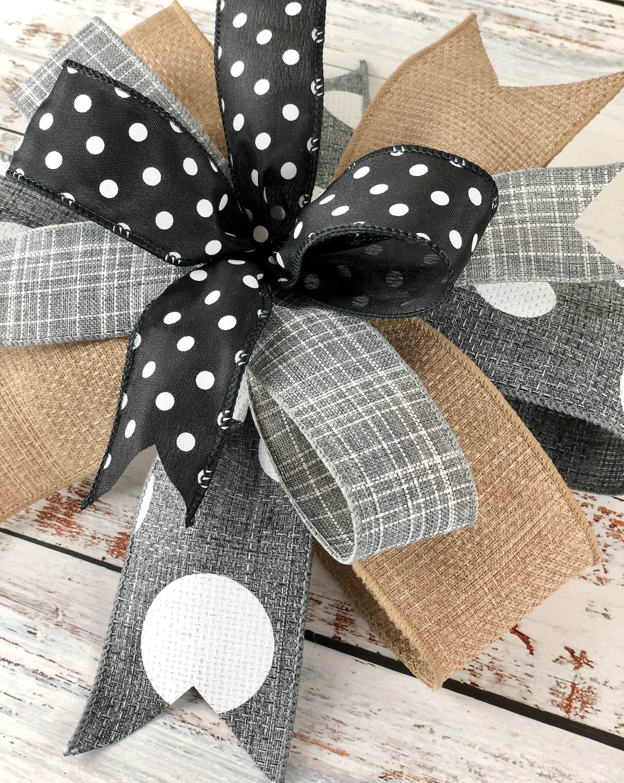 Farmhouse bow farmhouse wreath bow wreath embellishment | Etsy