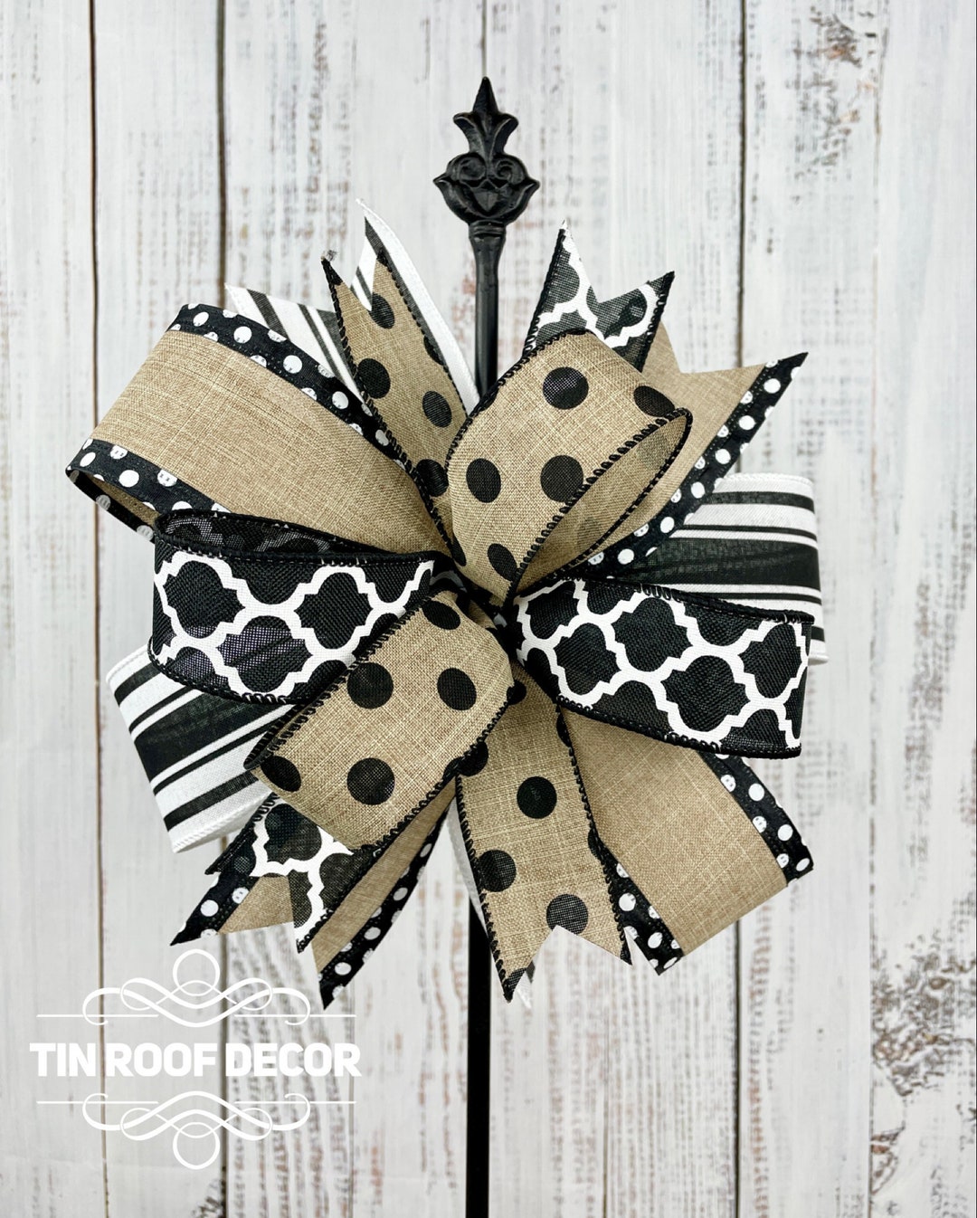 Farmhouse Bow, Bow for Wreath, Bow for Lantern, Everyday Wreath Bow ...