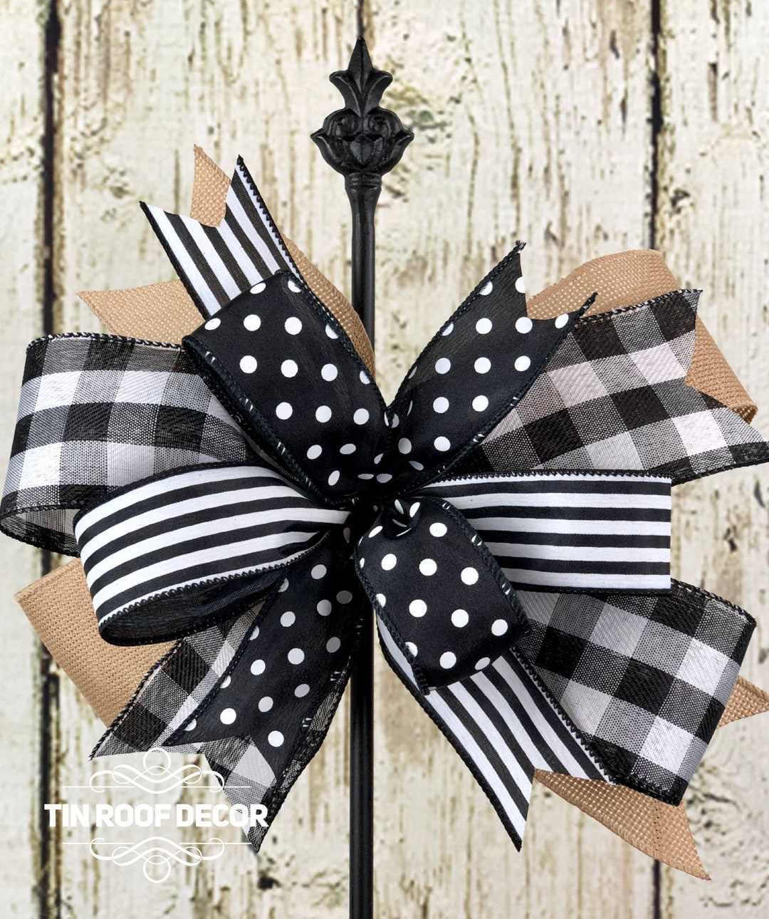 Farmhouse Wreath Bow, Farmhouse Lantern Bow, Bow for Wreath, Farmhouse ...