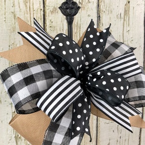 Farmhouse Wreath Bow, Farmhouse Lantern Bow, Bow for Wreath, Farmhouse ...
