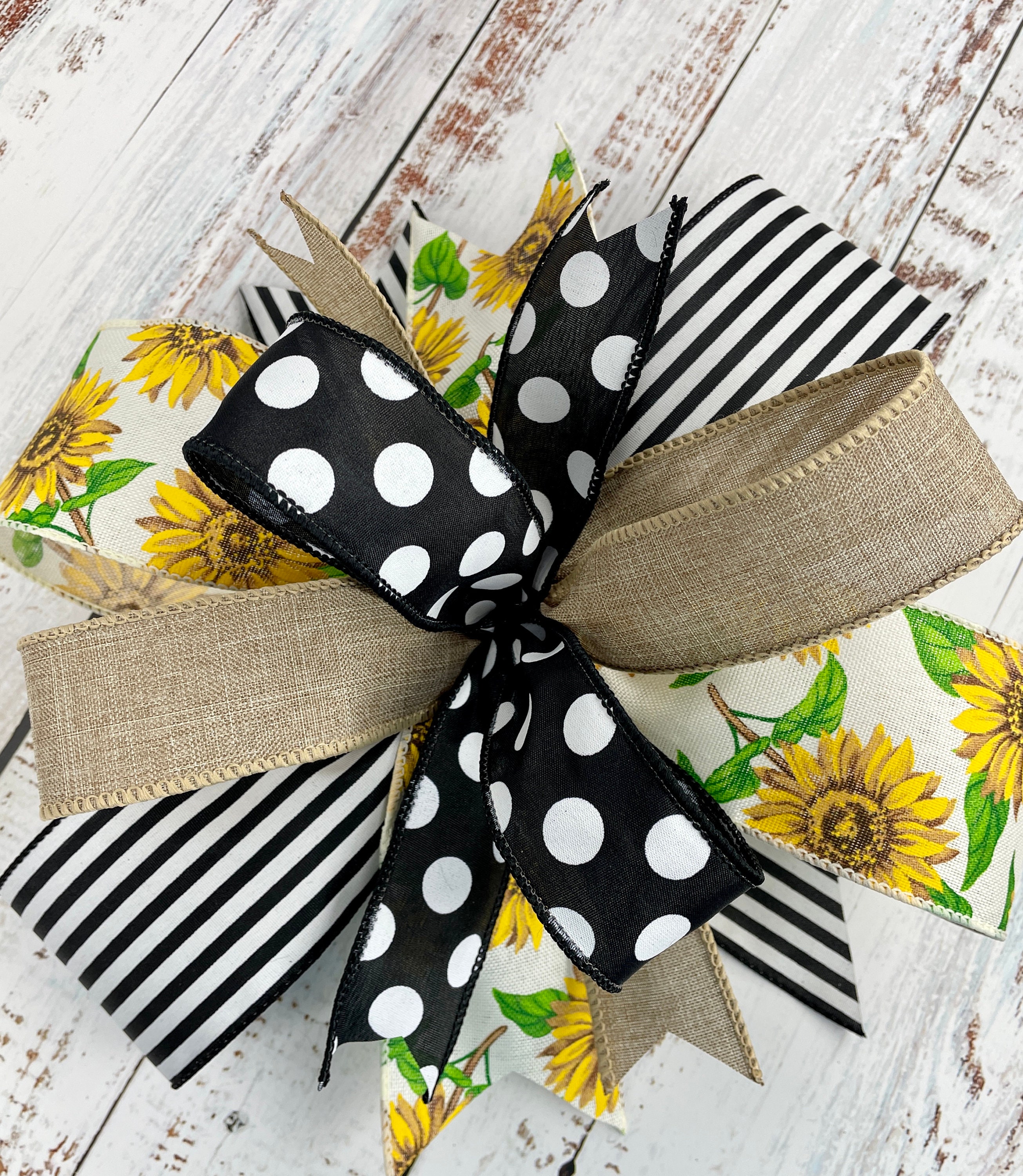 Sunflower Bow Farmhouse Decor Lantern Bow Sunflower Wreath | Etsy