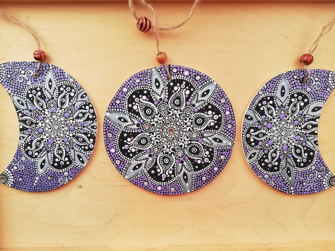 Wall Hanging / Moon Phases / Handmade Moon Phase / Mandala / Unique - Etsy