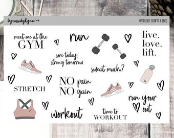 Workout stickers | Etsy