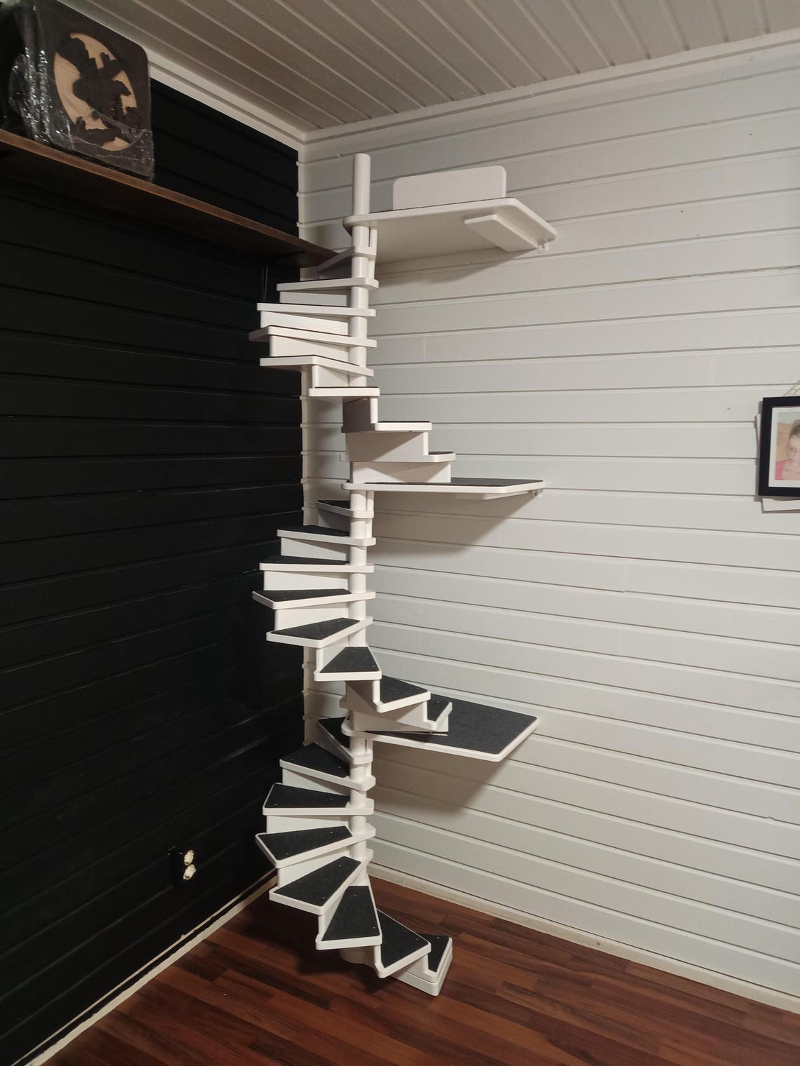 Cat Stair With Bed Areas and Black Carpet - Etsy