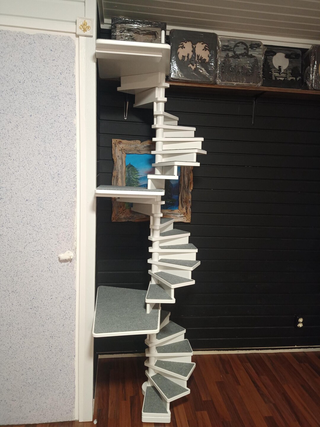 Cat Stair With Bed Areas and Grey Carpet - Etsy UK