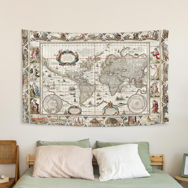 Antique Wall Map - Etsy