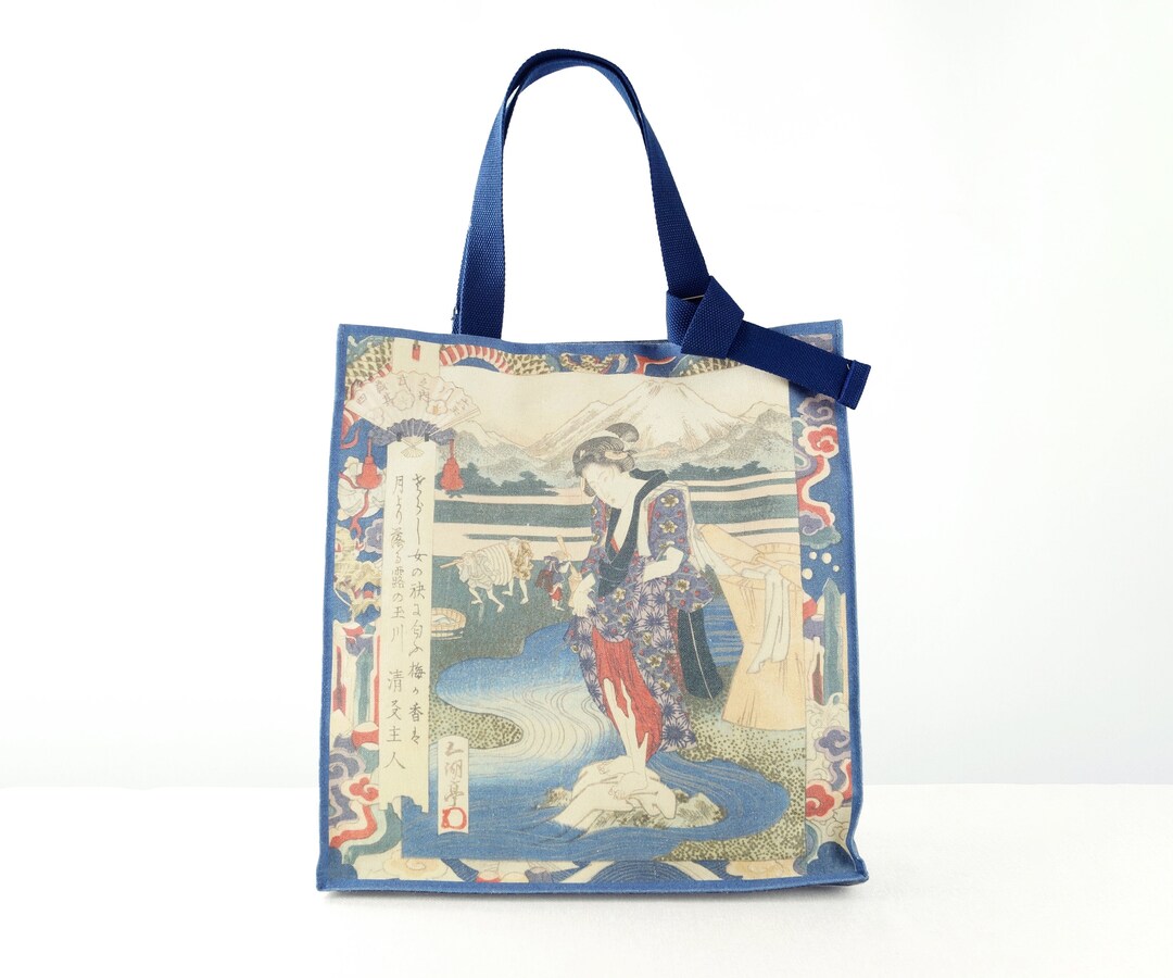 Japanese Design Tote Bag | Geisha on a River by Yashima Gakutei ...
