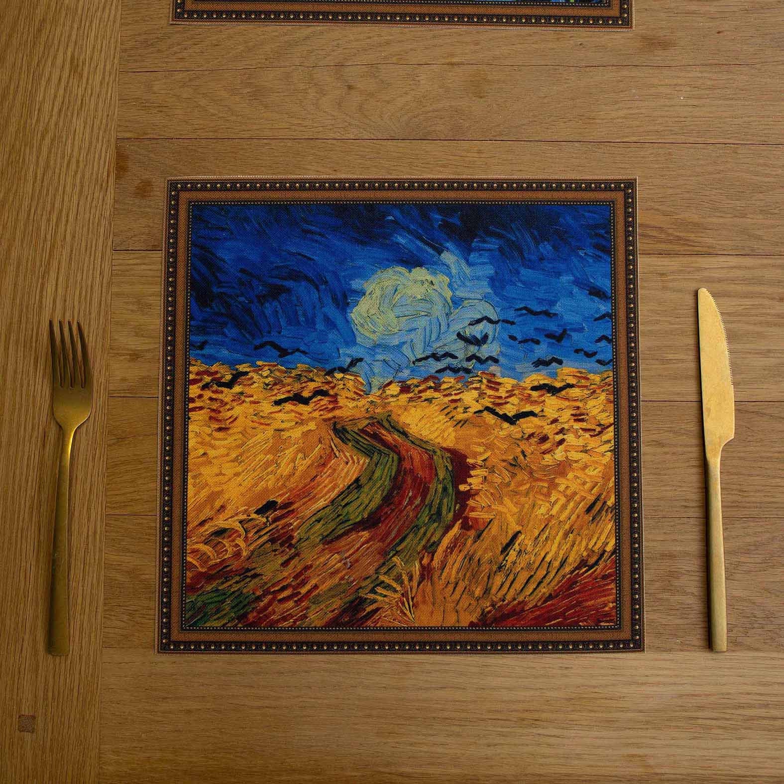Fabric Vincent Van Gogh Square Placemat Set of 6 Famous - Etsy UK