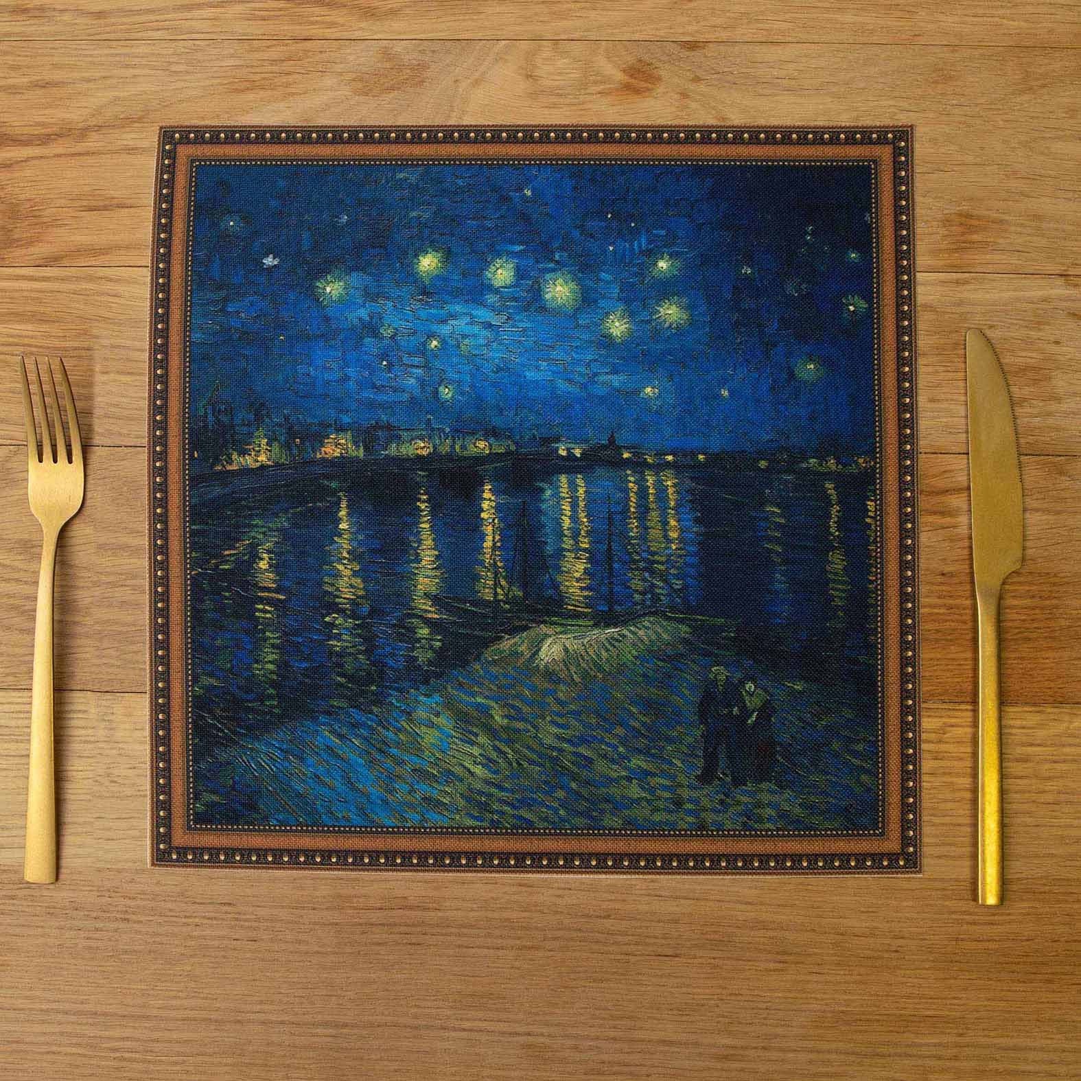 Fabric Vincent Van Gogh Square Placemat Set of 6 Famous Paintings - Etsy UK